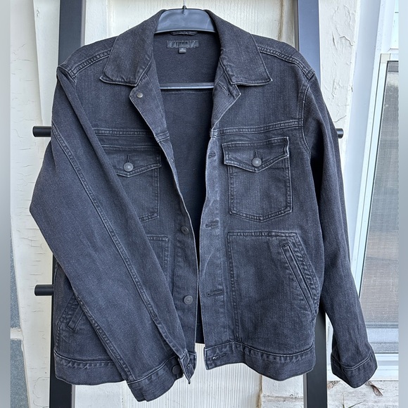 Uniqlo | Jackets & Coats | Uniqlo Black Denim Trucker Jacket | Poshmark